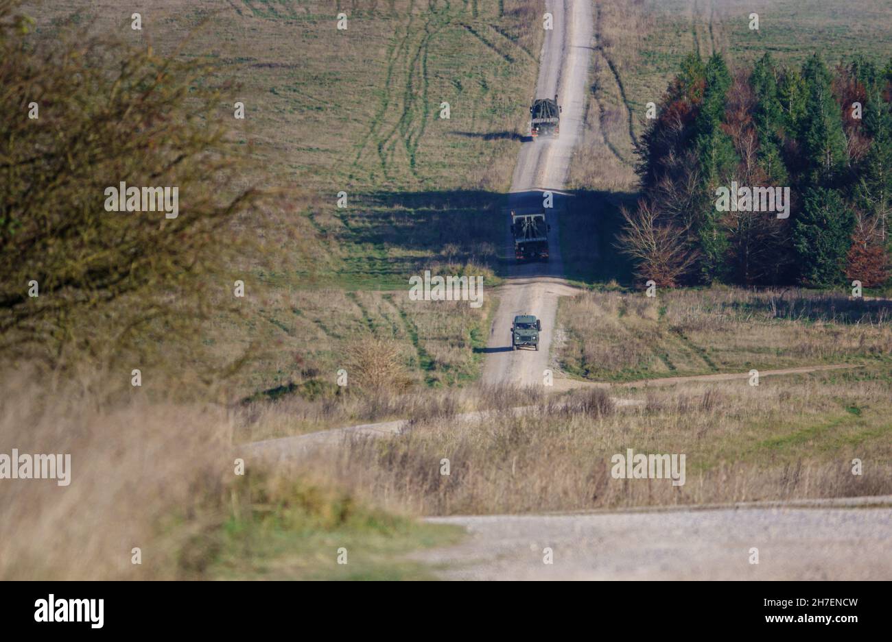 Convoy of British army MAN SV HX77 8x8 EPLS Heavy Utility Trucks in ... Convoy of British army MAN SV HX77 8x8 EPLS Heavy Utility Trucks in ...
