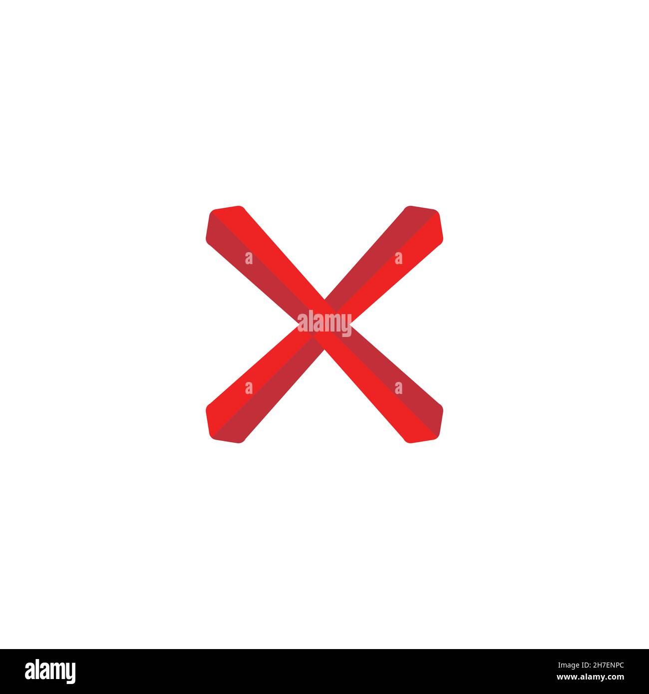 X line icon. Simple style danger poster background symbol. Exit or ...