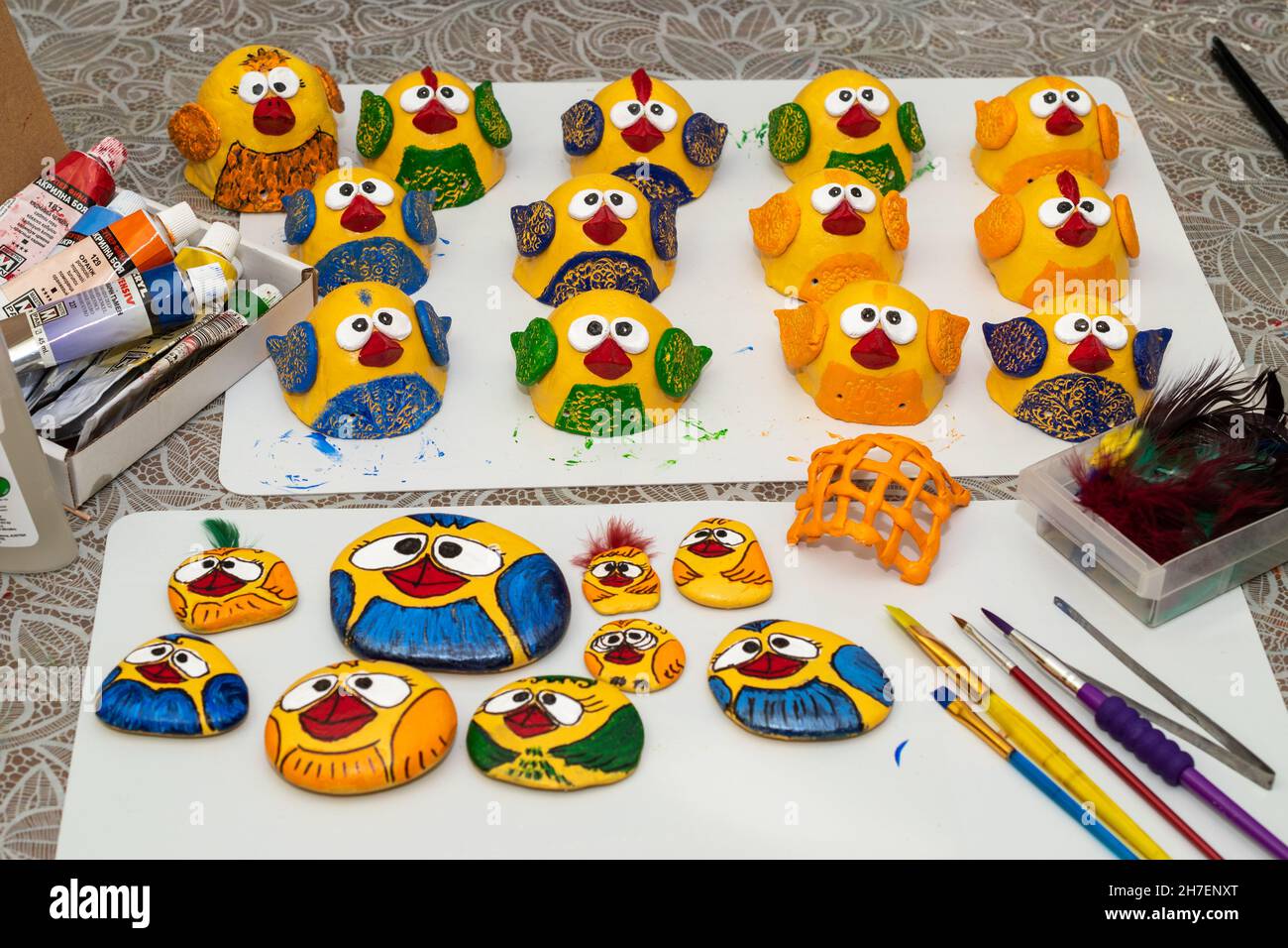 ceramic souvenirs and jewelry in the work process of handmade ...