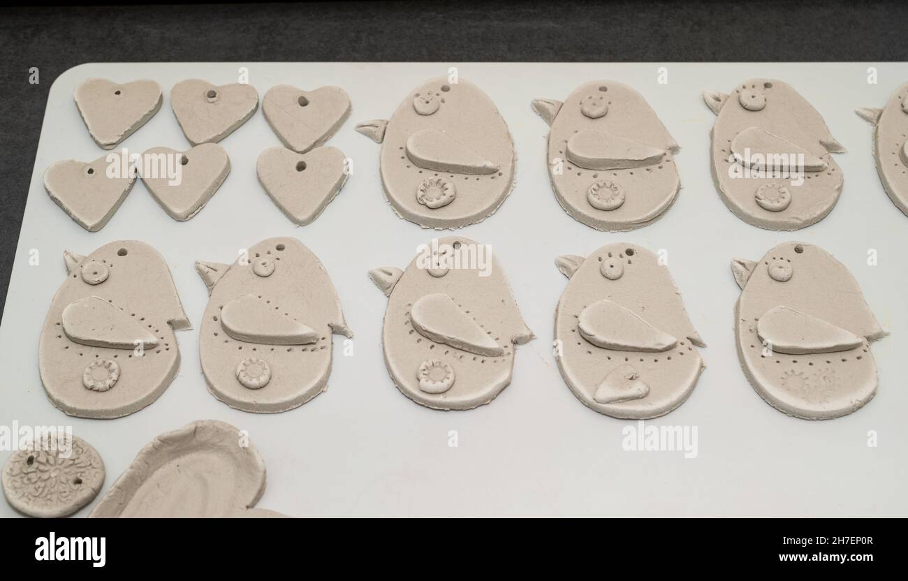 ceramic souvenirs and jewelry in the work process of handmade ...