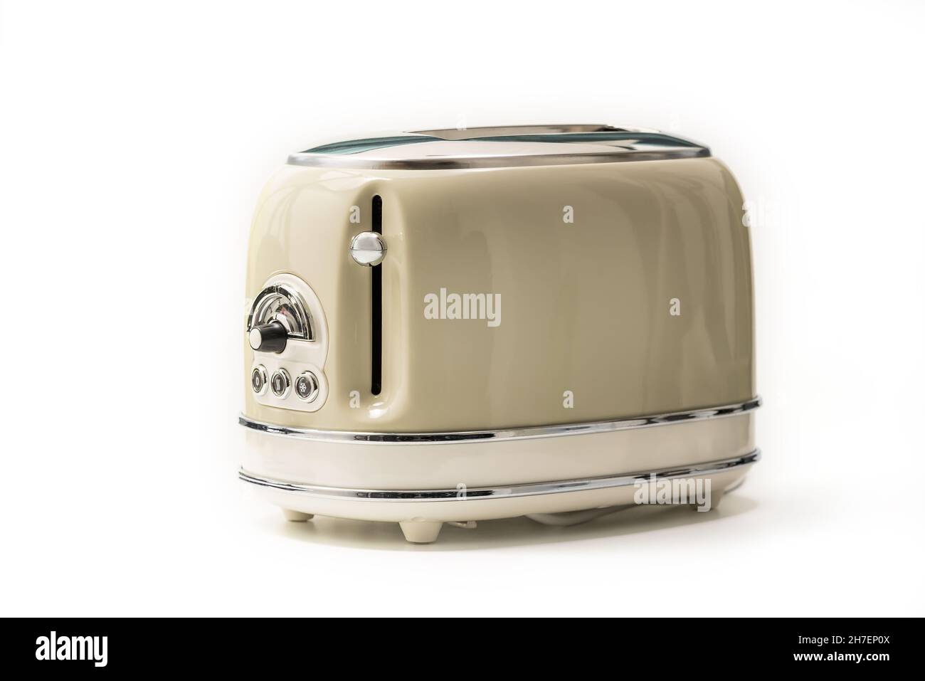 Beige Retro toaster isolated on white background Stock Photo - Alamy