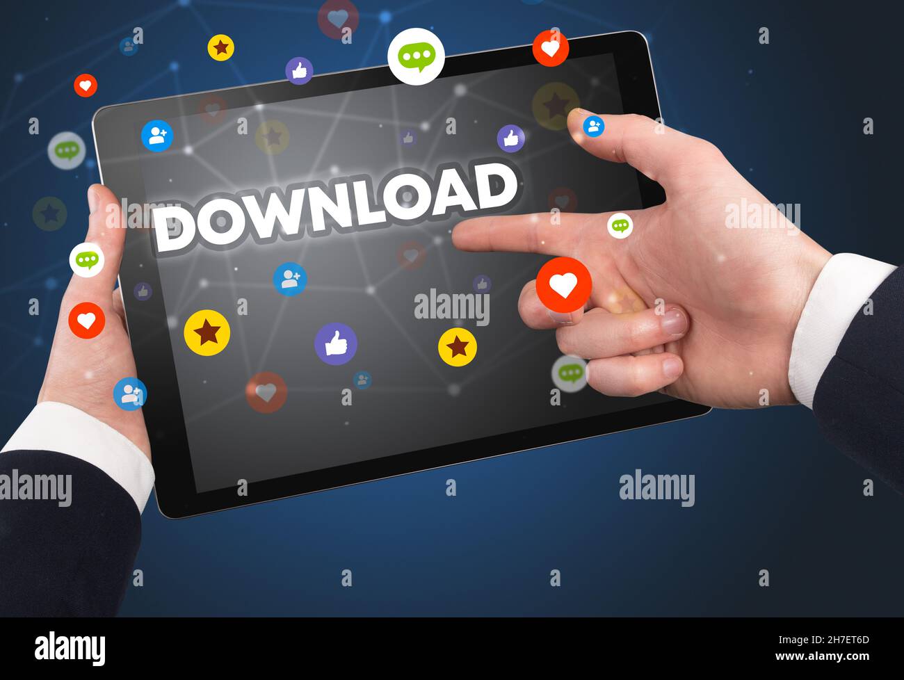 Close-up of a touchscreen, social media concept Stock Photo - Alamy