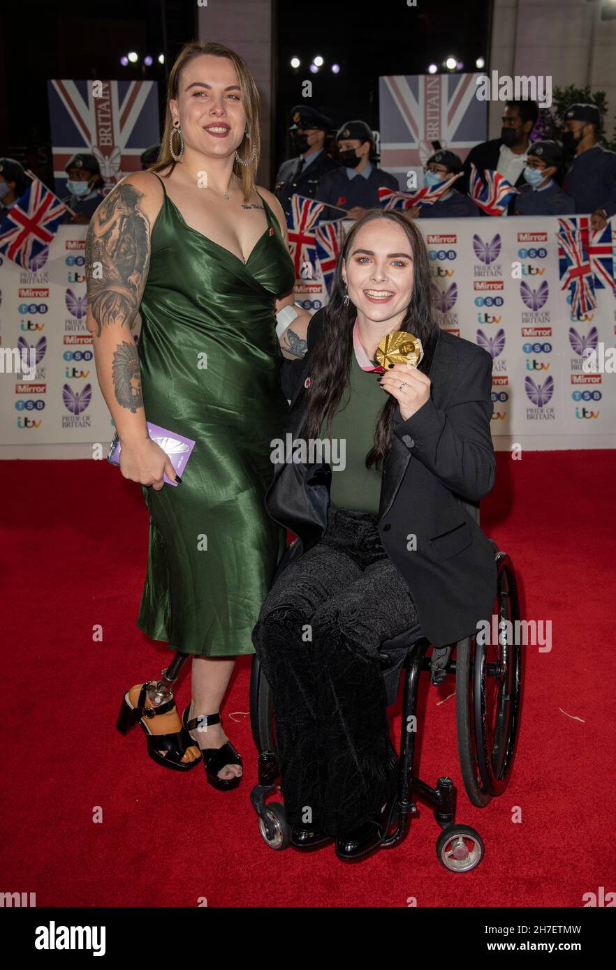 London, UK. Lauren Rowles (R) at the The Daily Mirror Pride of Britain ...
