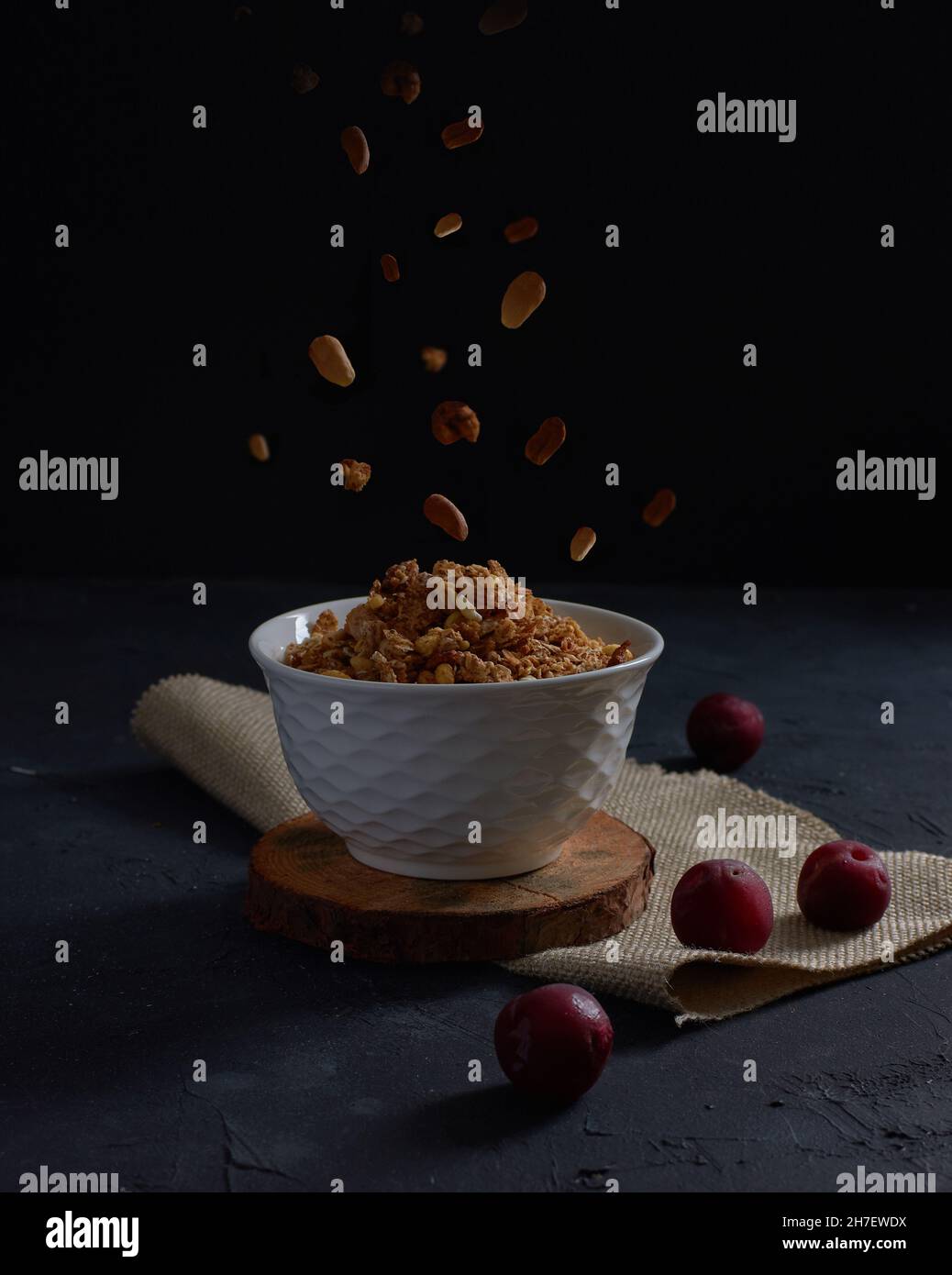 Closeup nuts pouring in hi-res stock photography and images - Alamy
