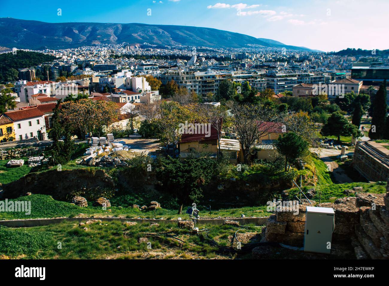Athens, Greece - November 22, 2021 The Acropolis is an ancient citadel ...