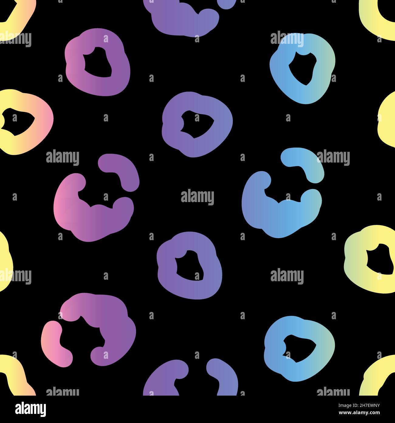 Rainbow colored leopard print on black backdrop Stock Vector Image ...