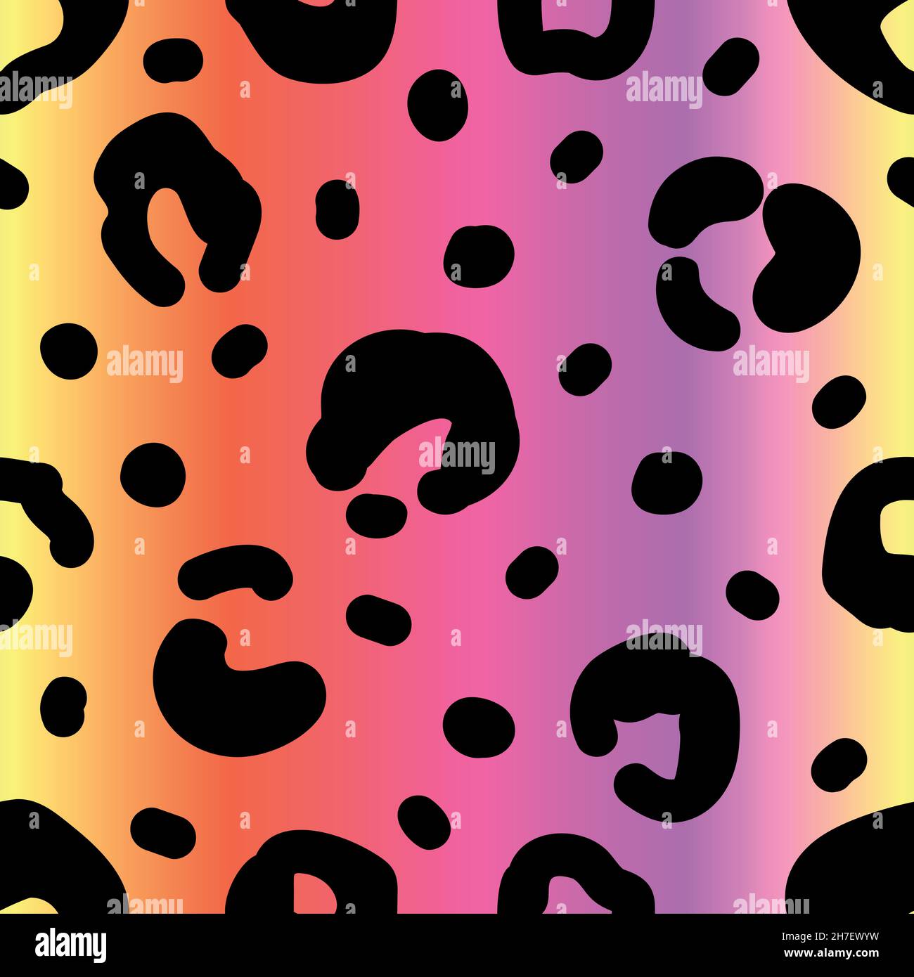 Black leopard print on bright gradient background Stock Vector Image ...