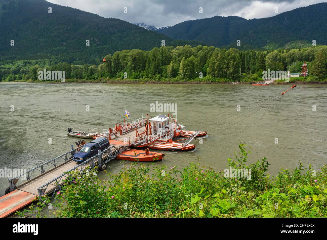 Canada, British Columbia, Usk Ferry, started operation 1913,, a ...
