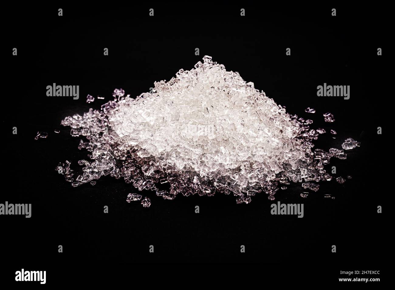 Sodium Thiosulfate on isolated black background. Solid and crystalline ...