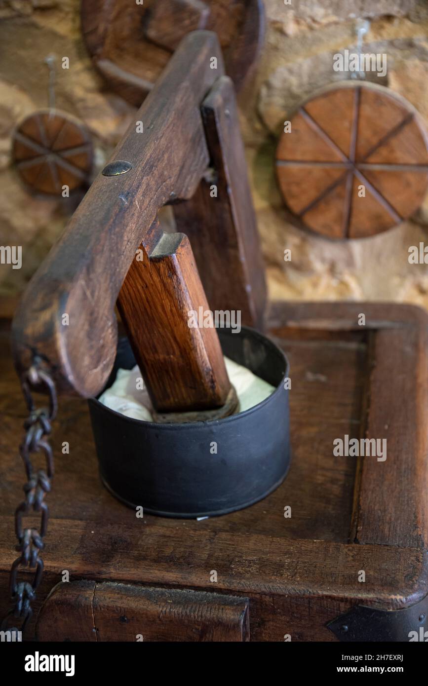 antique manual butter making machine made from wood Stock Photo - Alamy