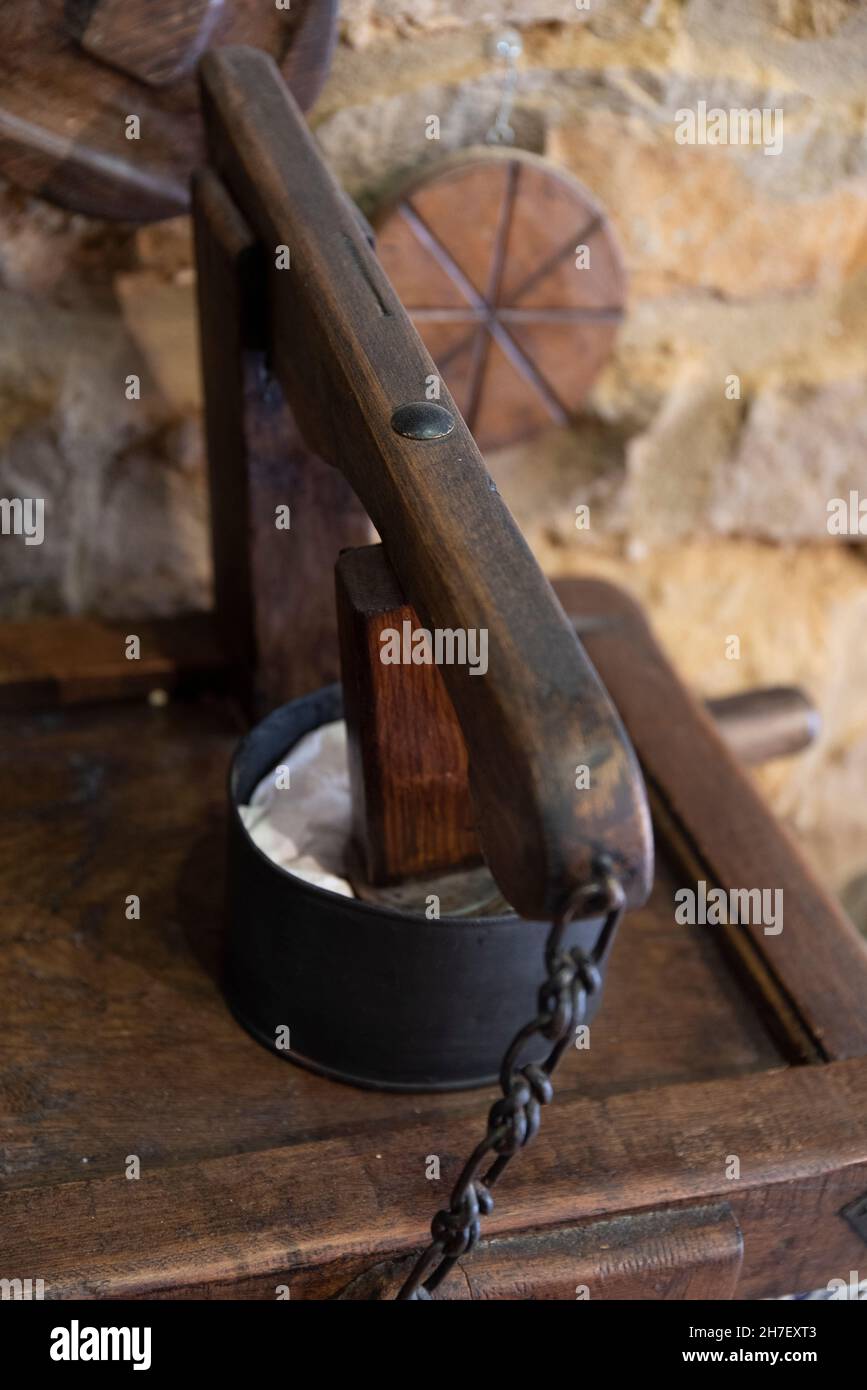 antique manual butter making machine made from wood Stock Photo - Alamy