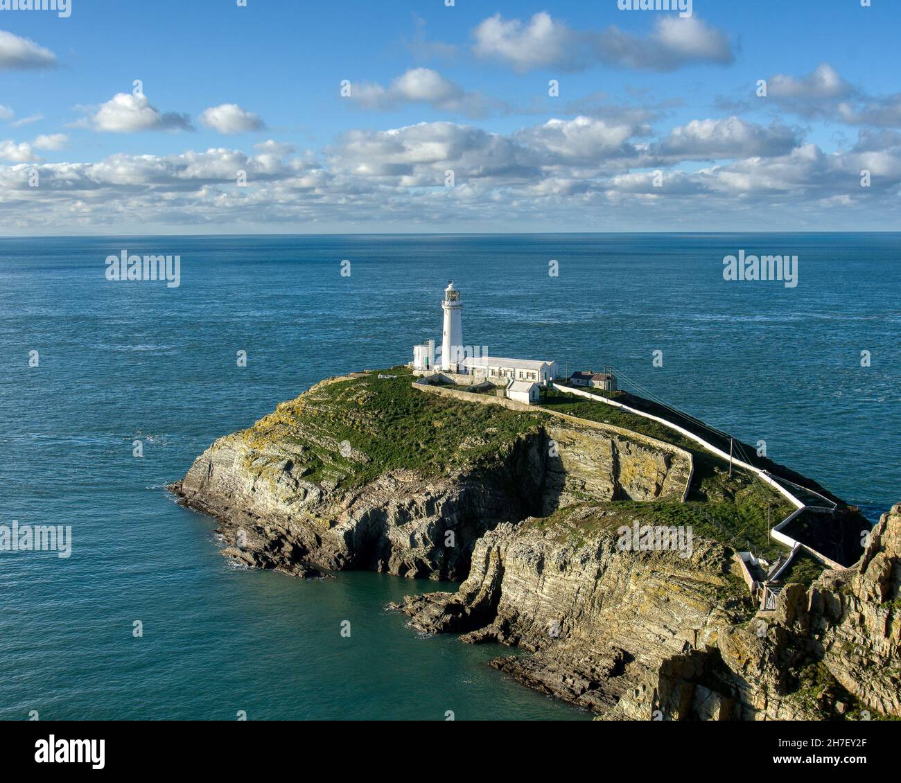 A view of the South Stack Lighthouse on the Island of Anglesey Stock ...