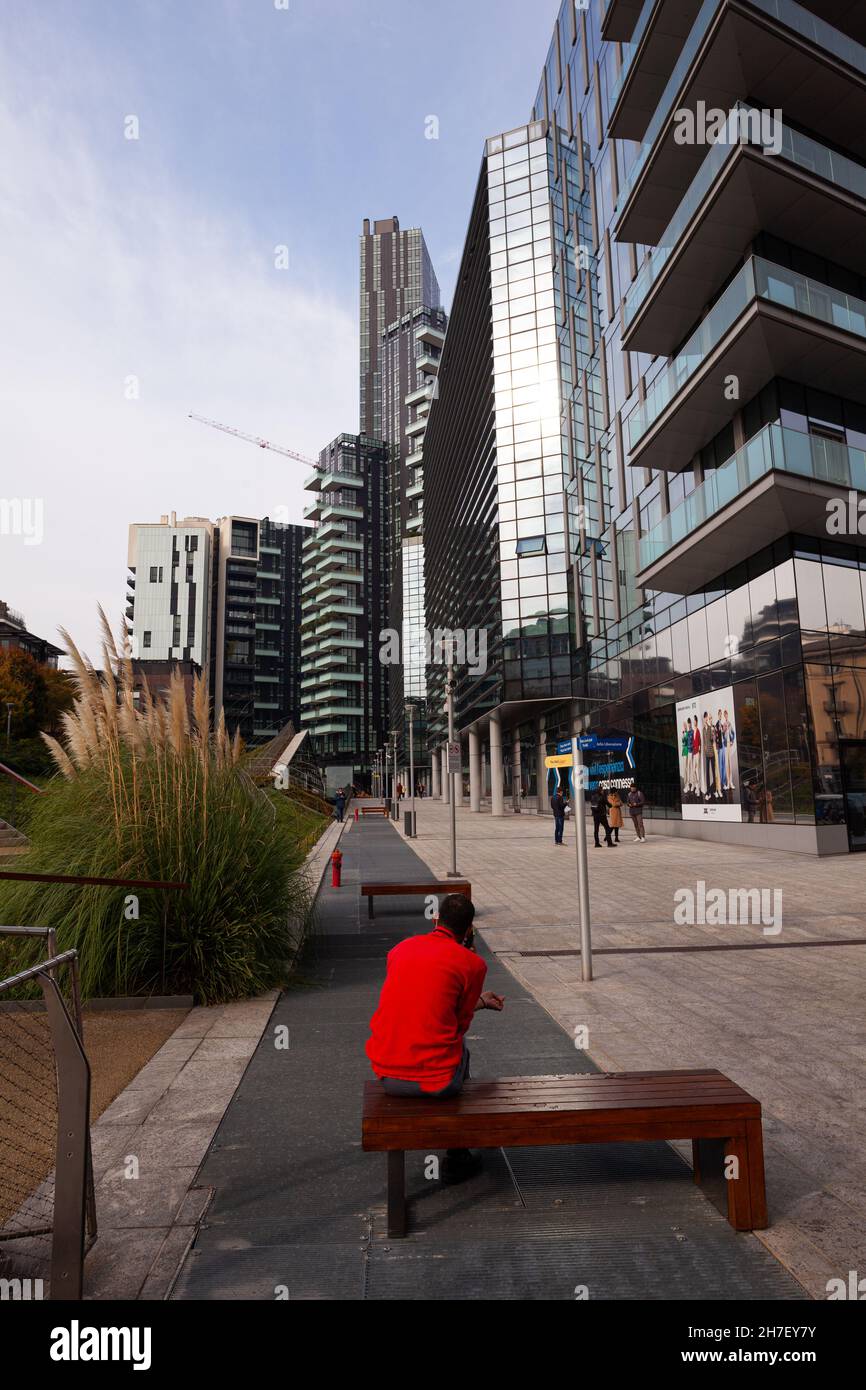 Milan, Italy - November, 16: View of the modern buildings and Torre ...