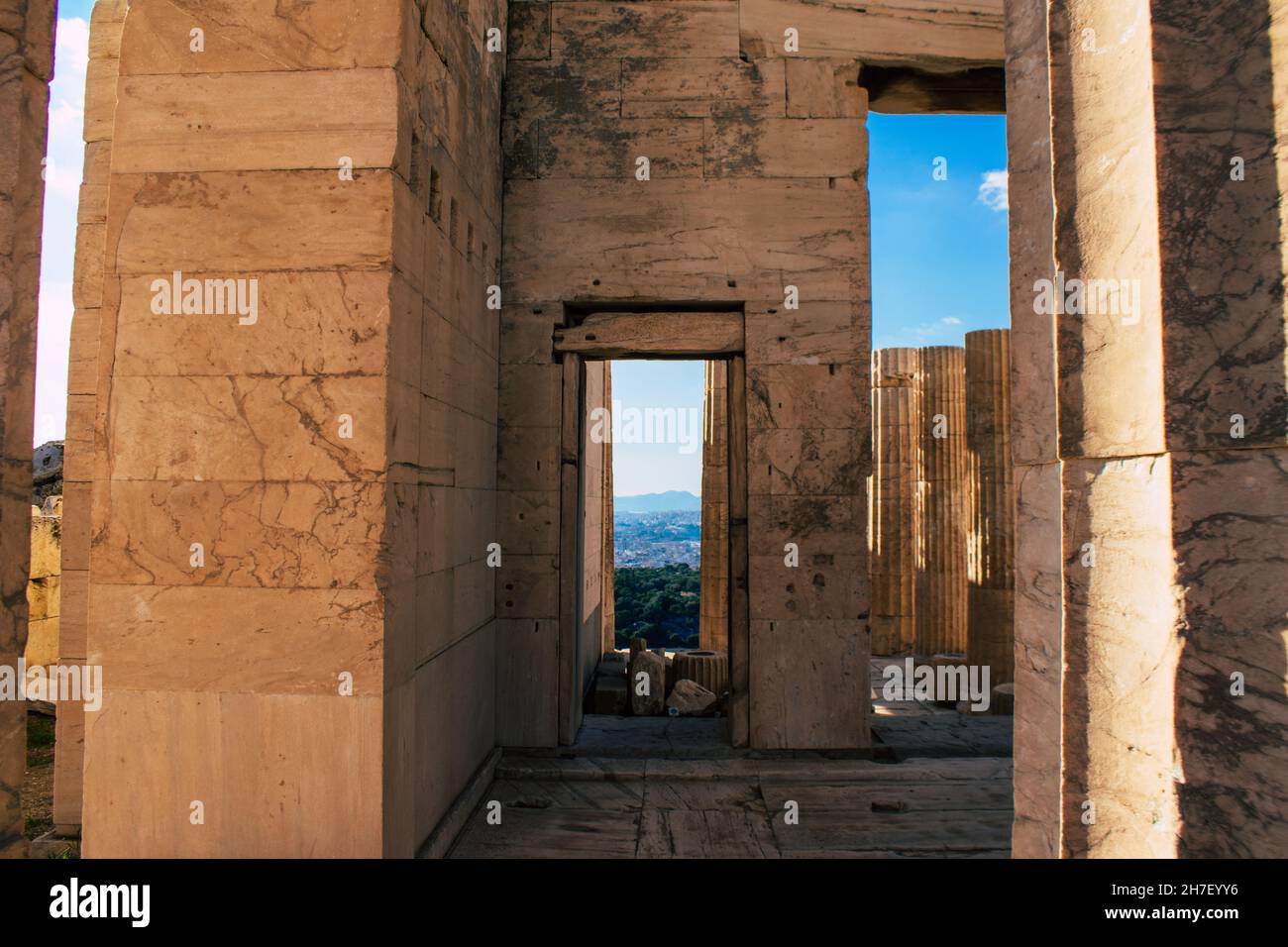 Athens, Greece - November 22, 2021 The Acropolis is an ancient citadel ...