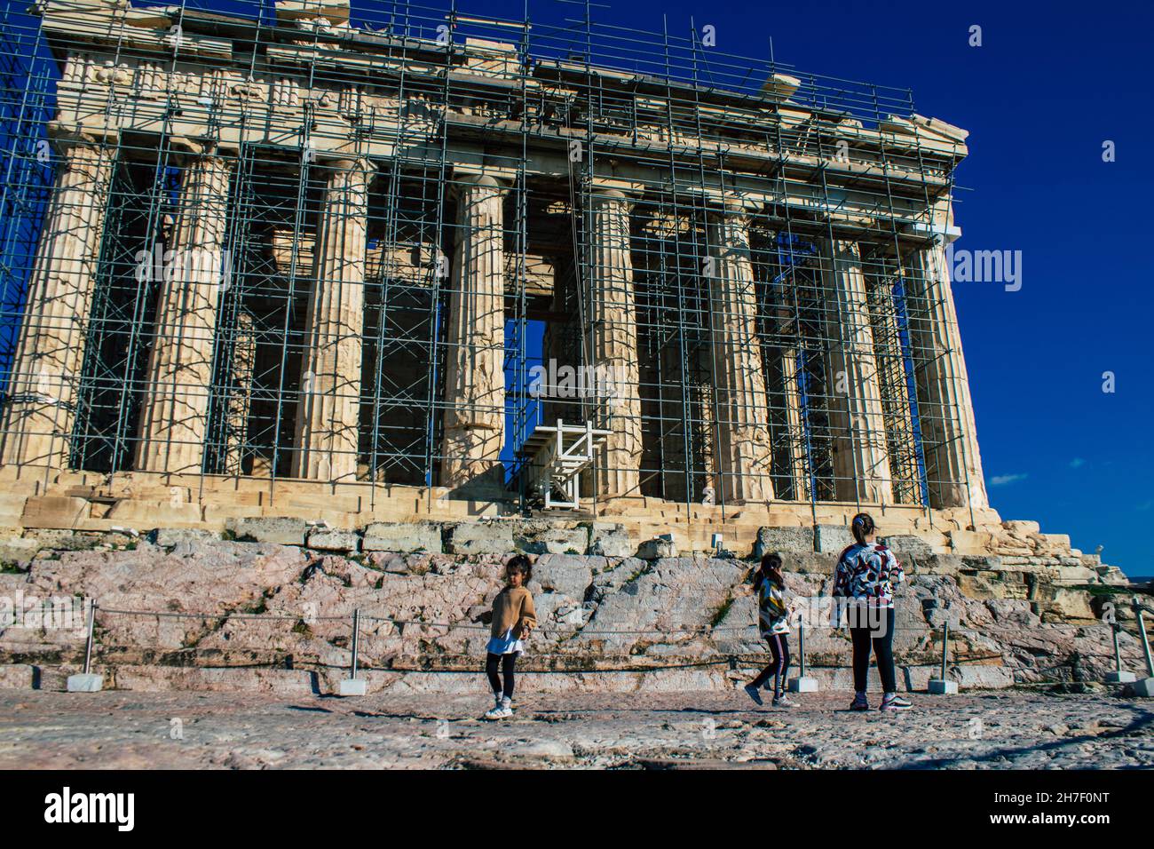 Athens, Greece - November 22, 2021 The Acropolis is an ancient citadel ...