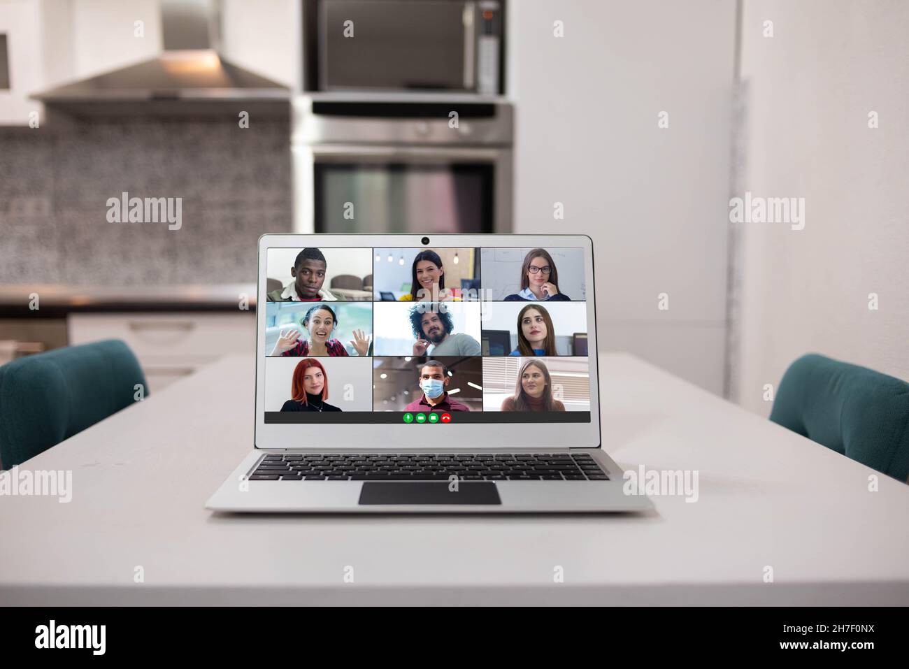 Multiethnic college students distance learning virtual remote class ...