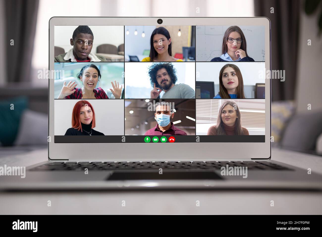 Multiethnic college students distance learning virtual remote class ...