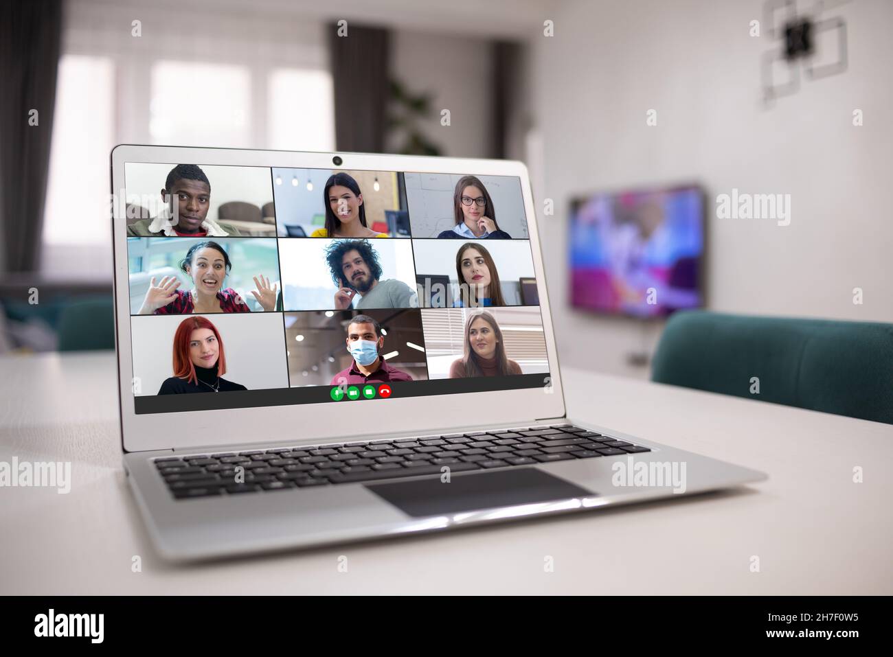 Multiethnic college students distance learning virtual remote class ...