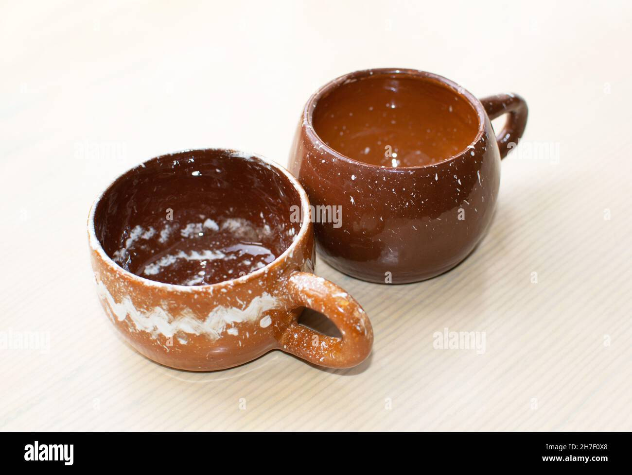 handmade glazed clay mugs made according to the master class, handmade ...