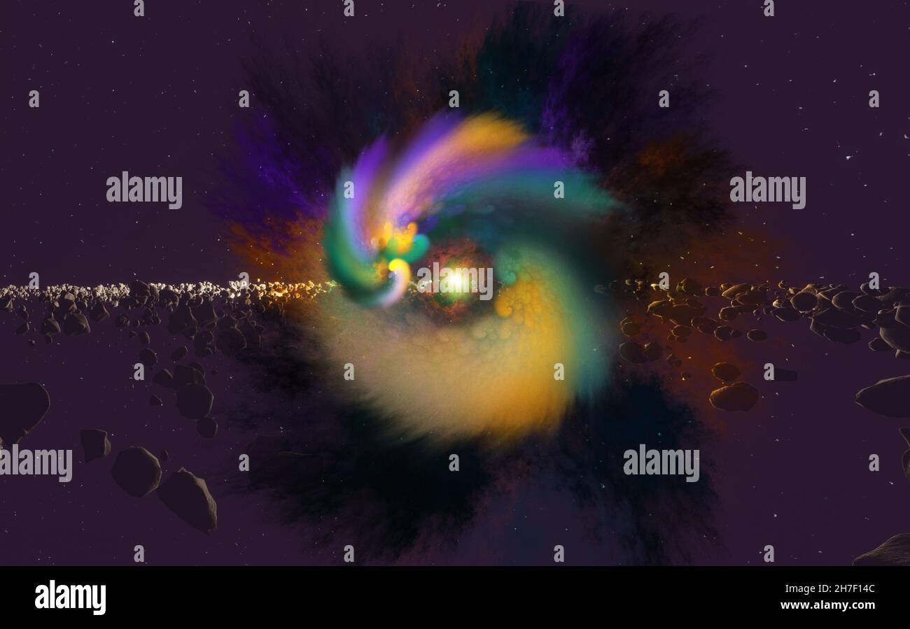 whirlwind of the sun, space fantasy, 3d render Stock Photo - Alamy