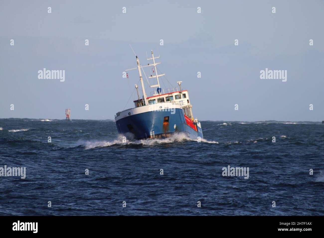 Container ship in high seas Stock Photo - Alamy