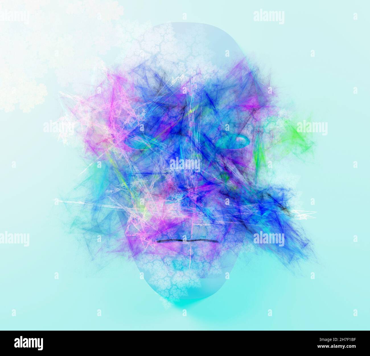 blue face with paint splatter, 3d rendered Stock Photo - Alamy