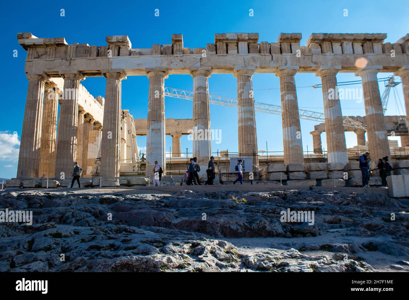 Athens, Greece - November 22, 2021 The Acropolis is an ancient citadel ...