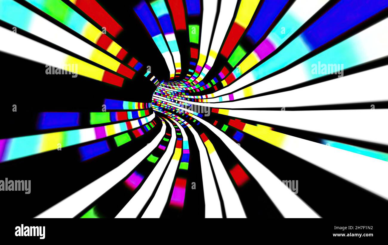 Driving through the Colorful light rays tunnel Stock Photo - Alamy