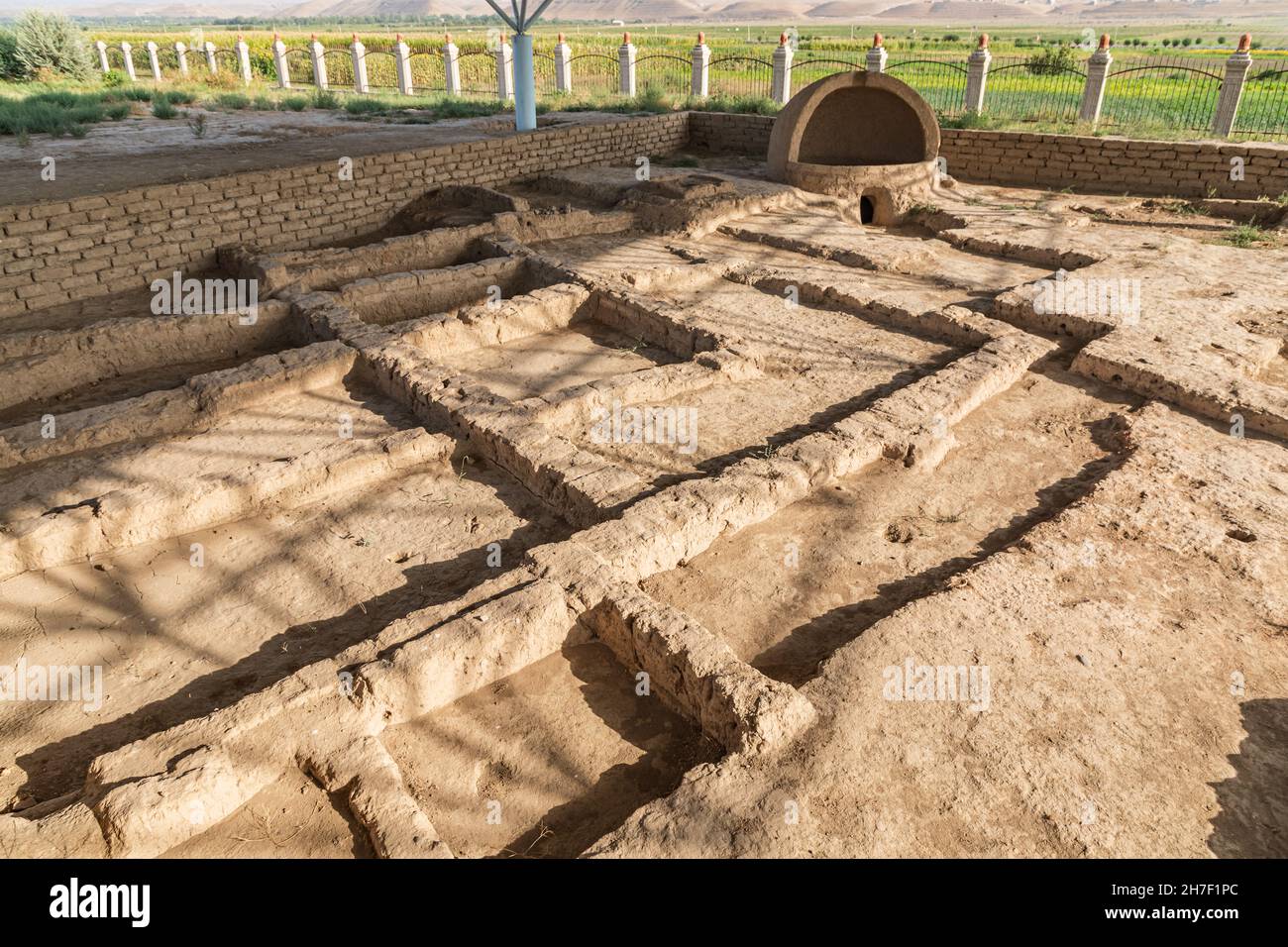 Panjakent, Sughd Province, Tajikistan. August 18, 2021. Excavation at ...