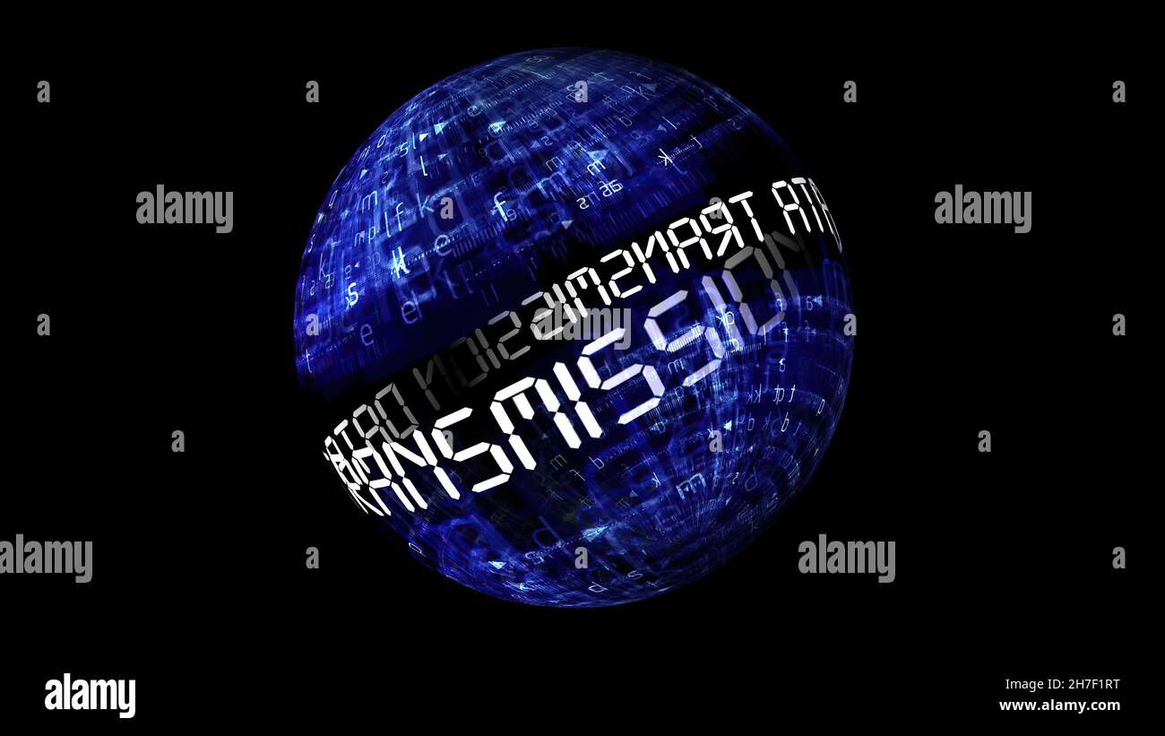 Data transmission on rotating sphere Stock Photo - Alamy