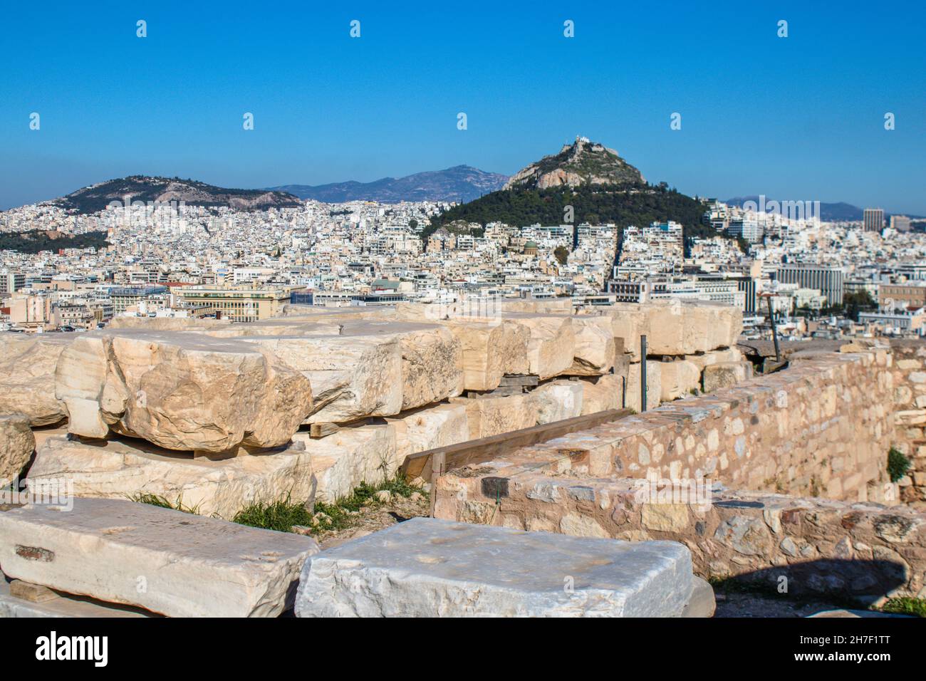 Athens, Greece - November 22, 2021 The Acropolis is an ancient citadel ...