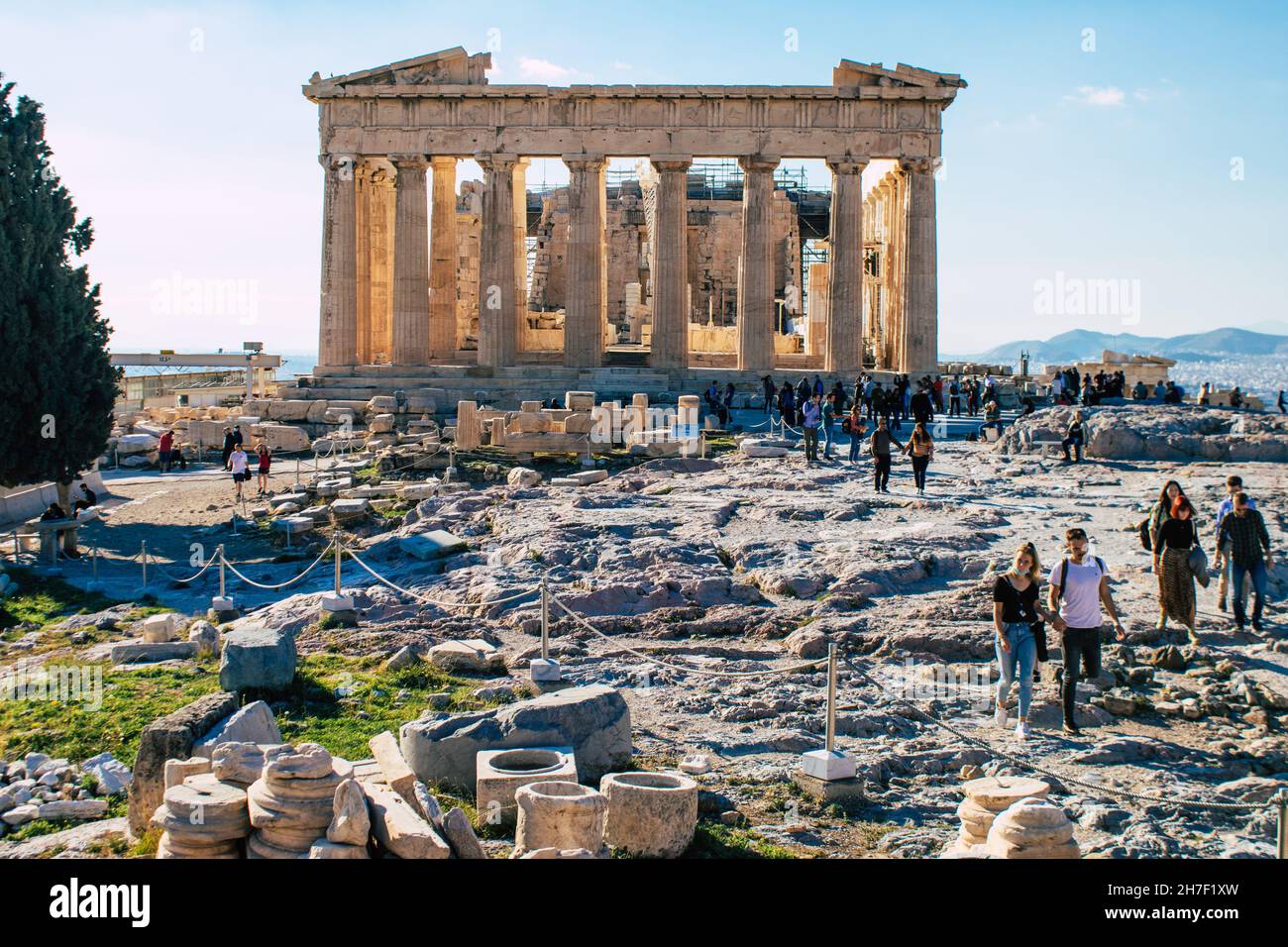 Athens, Greece - November 22, 2021 The Acropolis is an ancient citadel ...