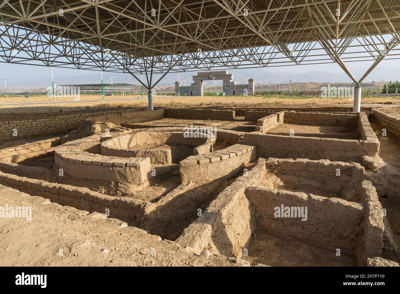 Panjakent, Sughd Province, Tajikistan. August 18, 2021. Excavation at ...