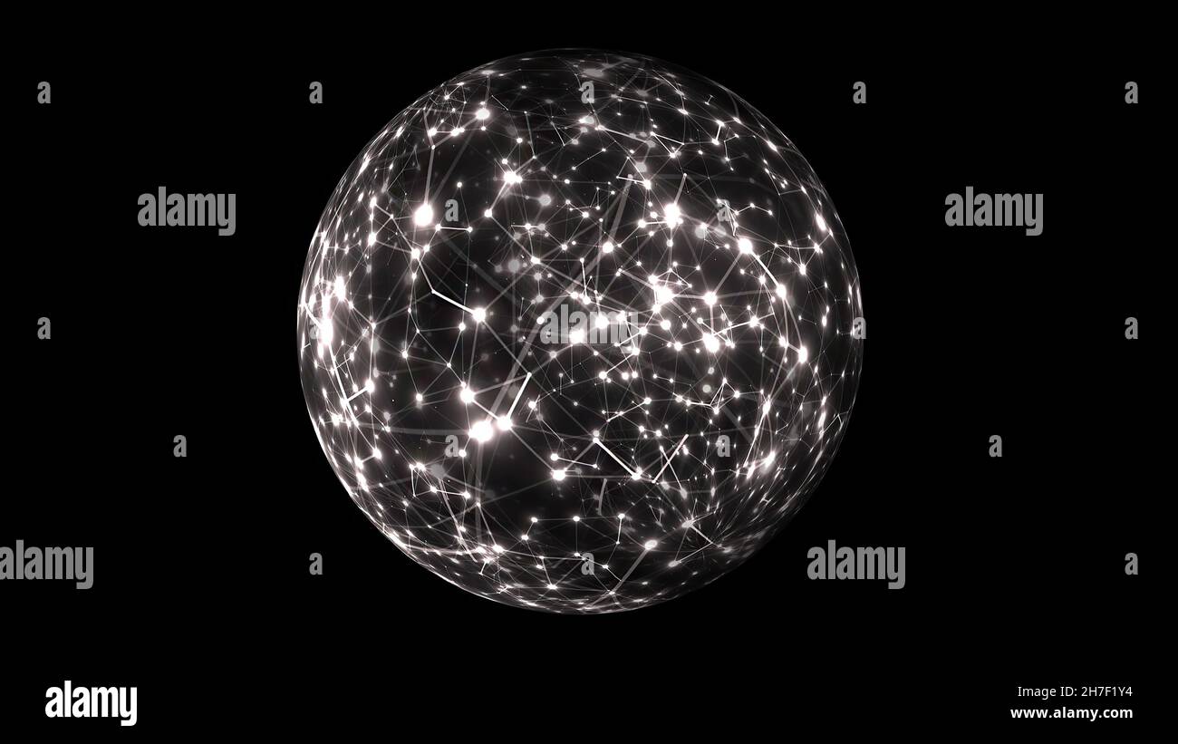 Abstract Plexus Technology Science on rotating sphere concept Stock Photo - Alamy