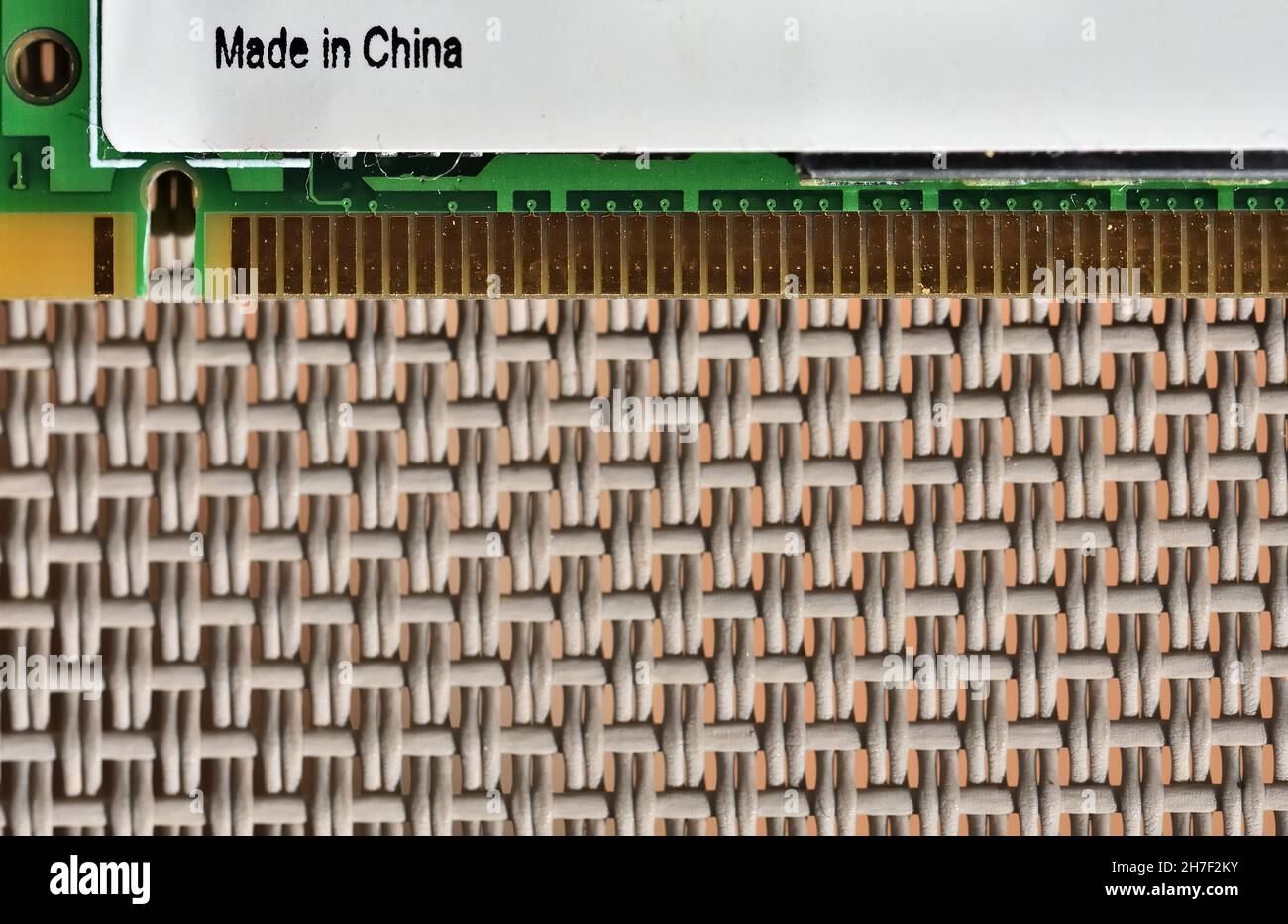 Detail of a pc component "made in china" on top Stock Photo - Alamy