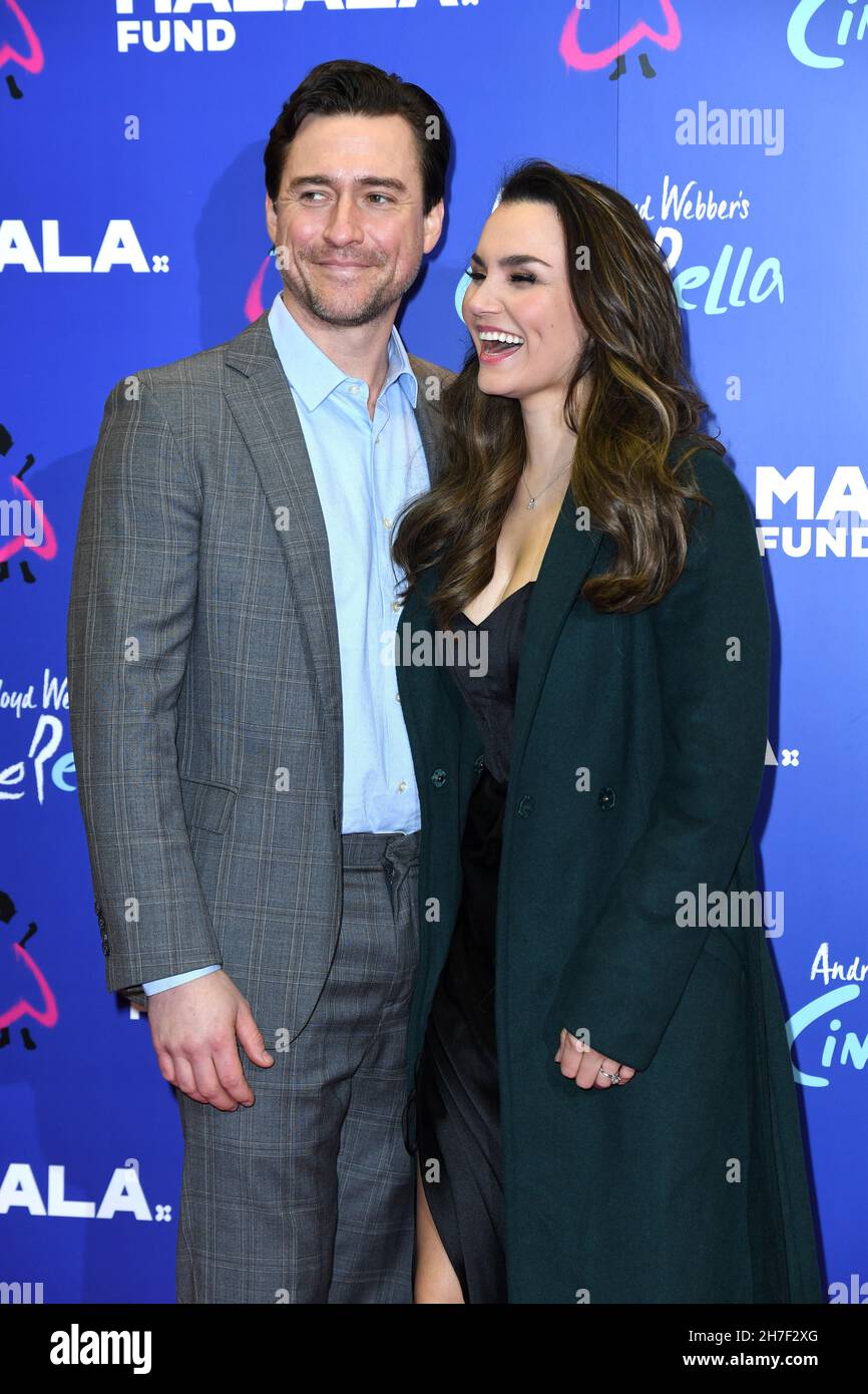November 22nd, 2021, London, UK. Alex Stoll and Samantha Barks arriving ...