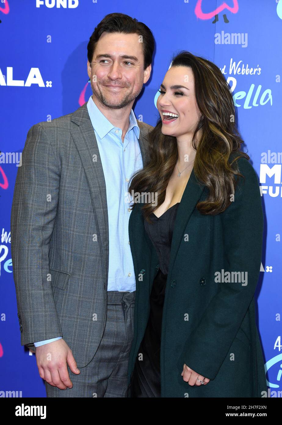 November 22nd, 2021, London, UK. Alex Stoll and Samantha Barks arriving ...