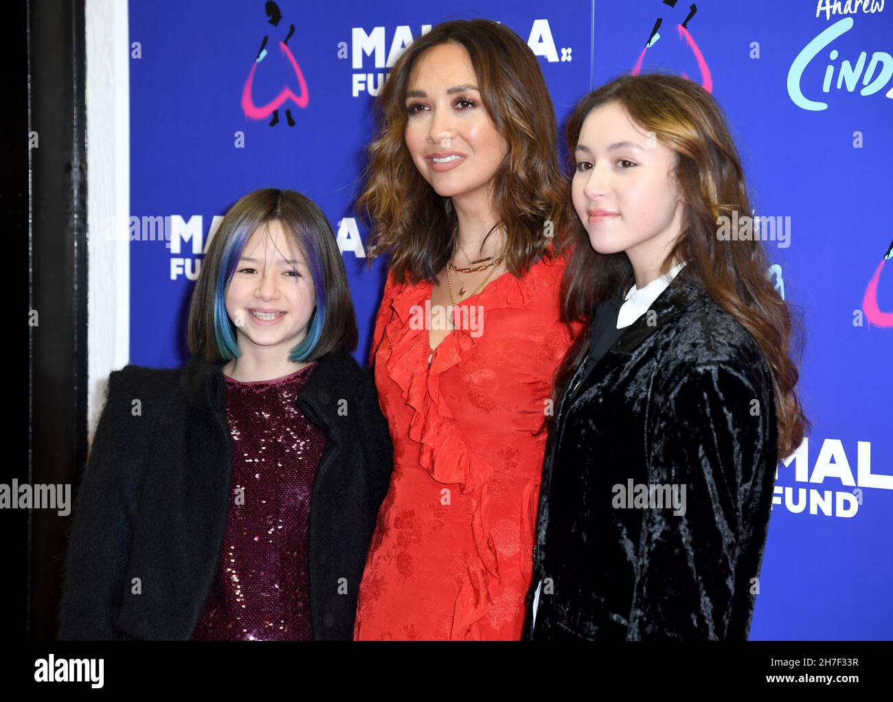 November 22nd, 2021, London, UK. Myleene Klass with her daughters Hero ...
