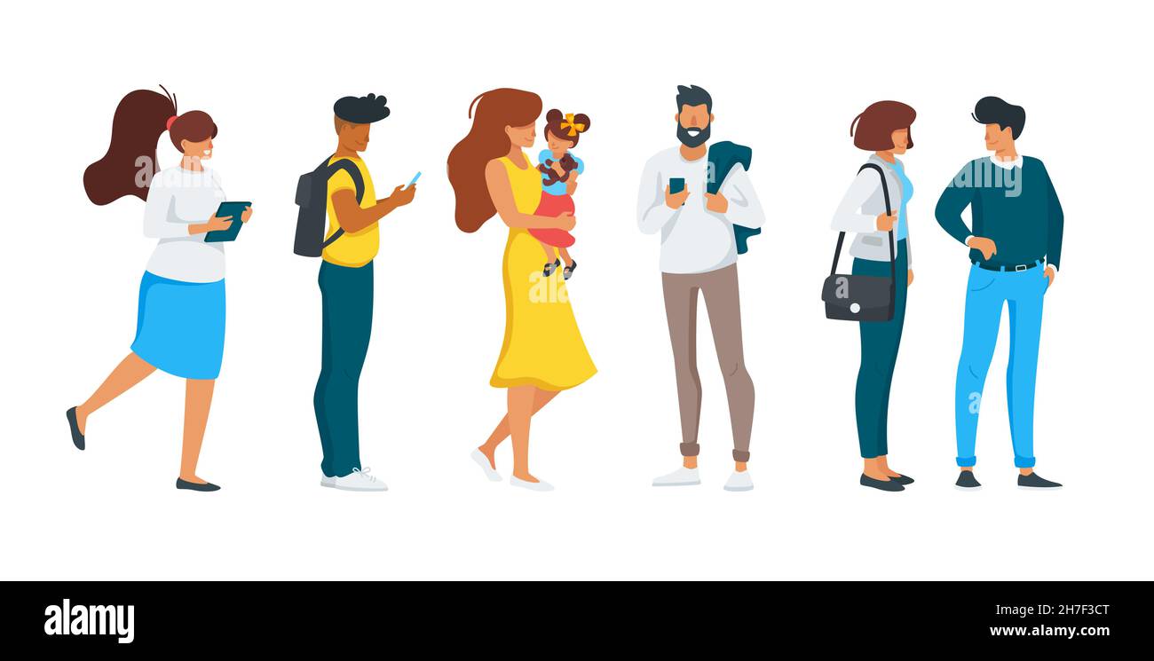 Vector flat style set of standing people Stock Vector Image & Art - Alamy