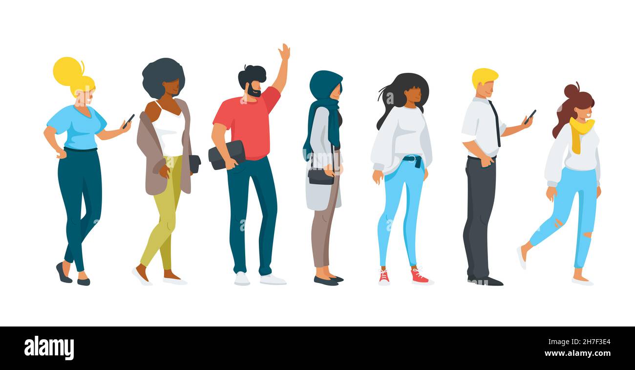 Vector flat style set of standing people Stock Vector Image & Art - Alamy
