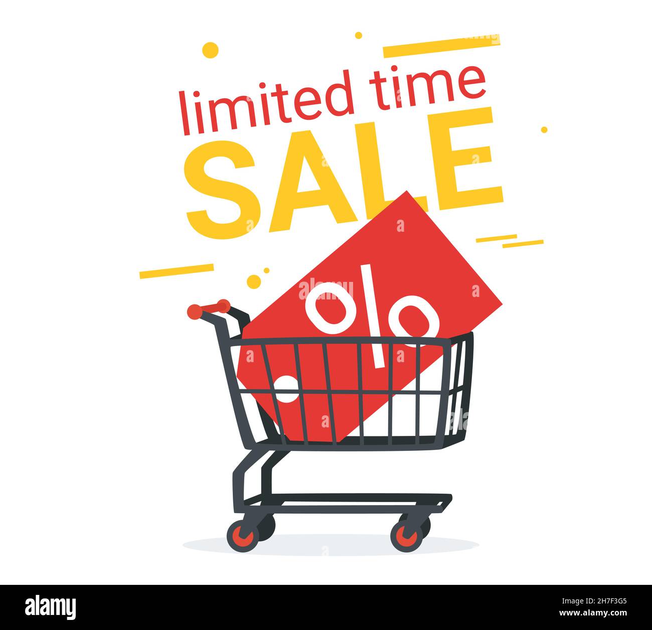 Vector cartoon style illustration of shopping cart Stock Vector Image ...