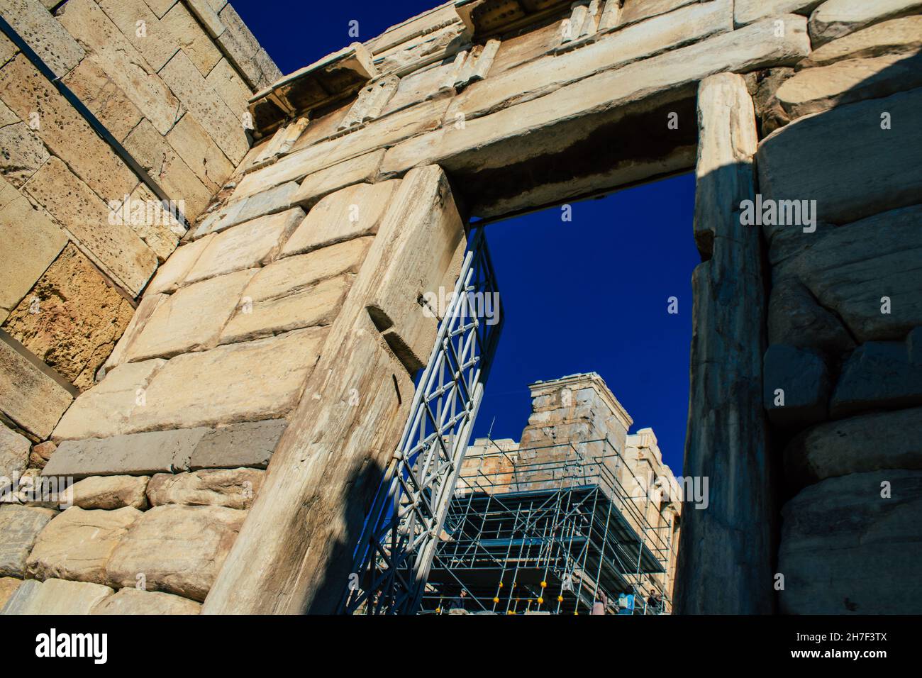 Athens, Greece - November 22, 2021 The Acropolis is an ancient citadel ...