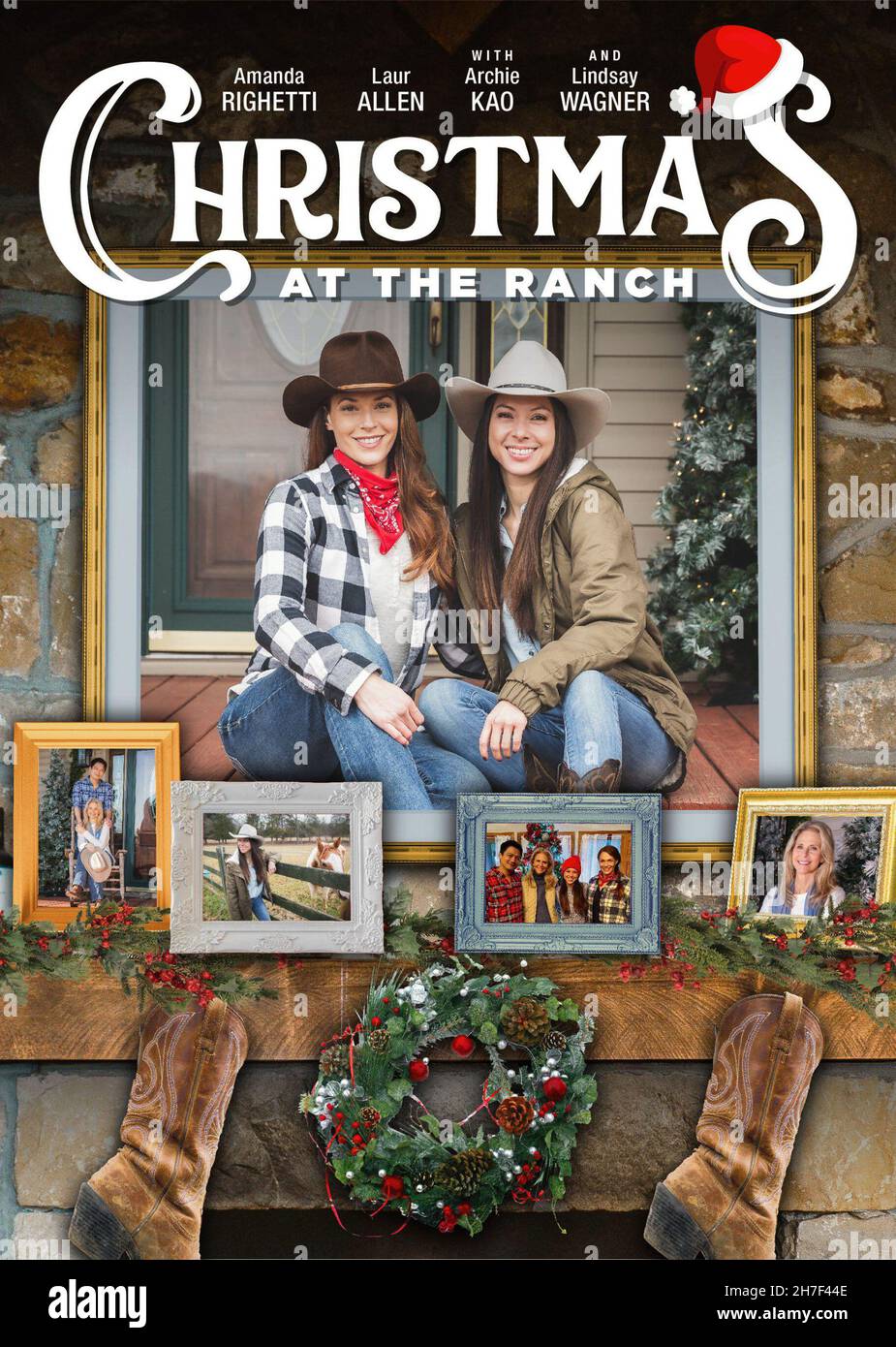 CHRISTMAS AT THE RANCH, poster, top, from left: Amanda Righetti, Laur ...