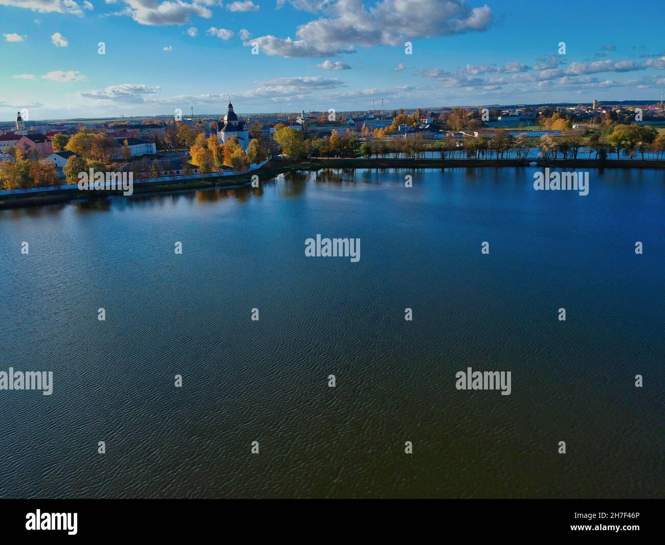 Aerial view of the lakes and parks in the Minsk region, Belarus Stock ...