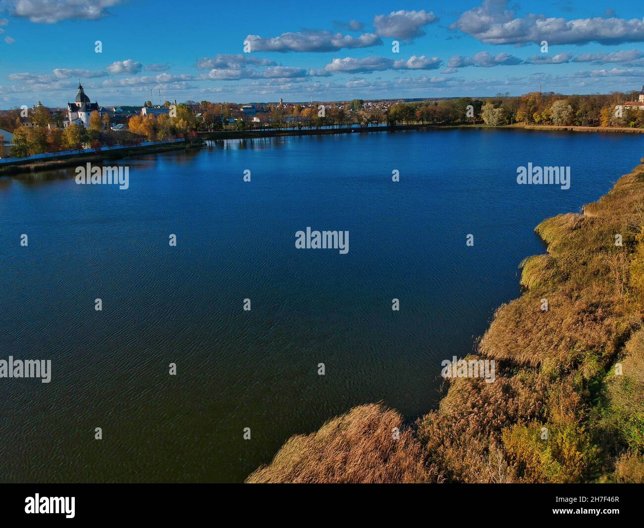 Aerial view of the lakes and parks in the Minsk region, Belarus Stock ...