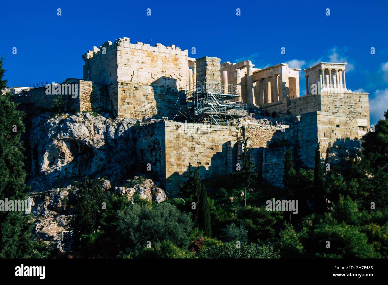 Athens, Greece - November 22, 2021 The Acropolis is an ancient citadel ...