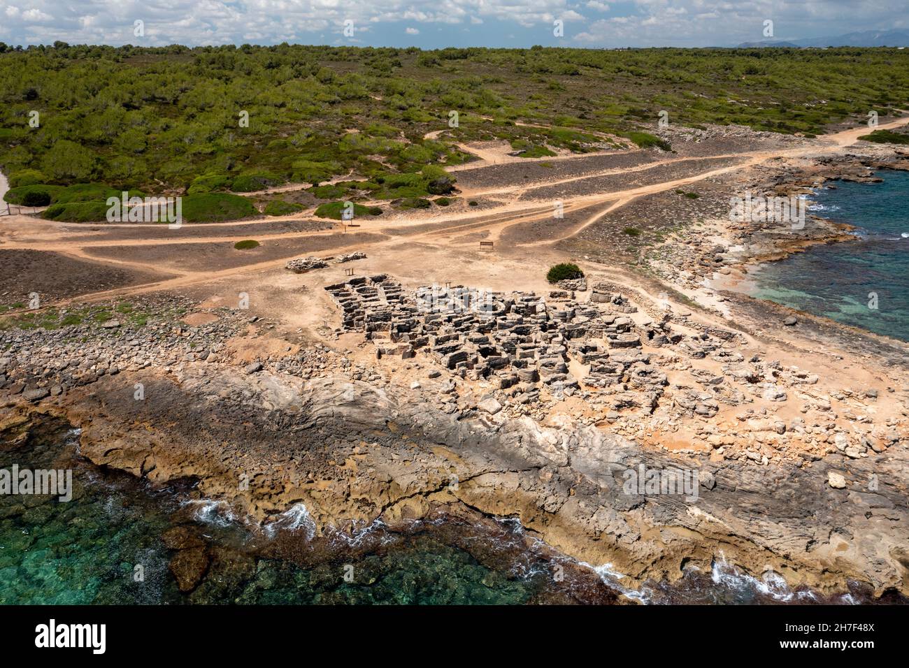 Aerial drone photo of the Spanish island of Majorca Mallorca, Spain ...