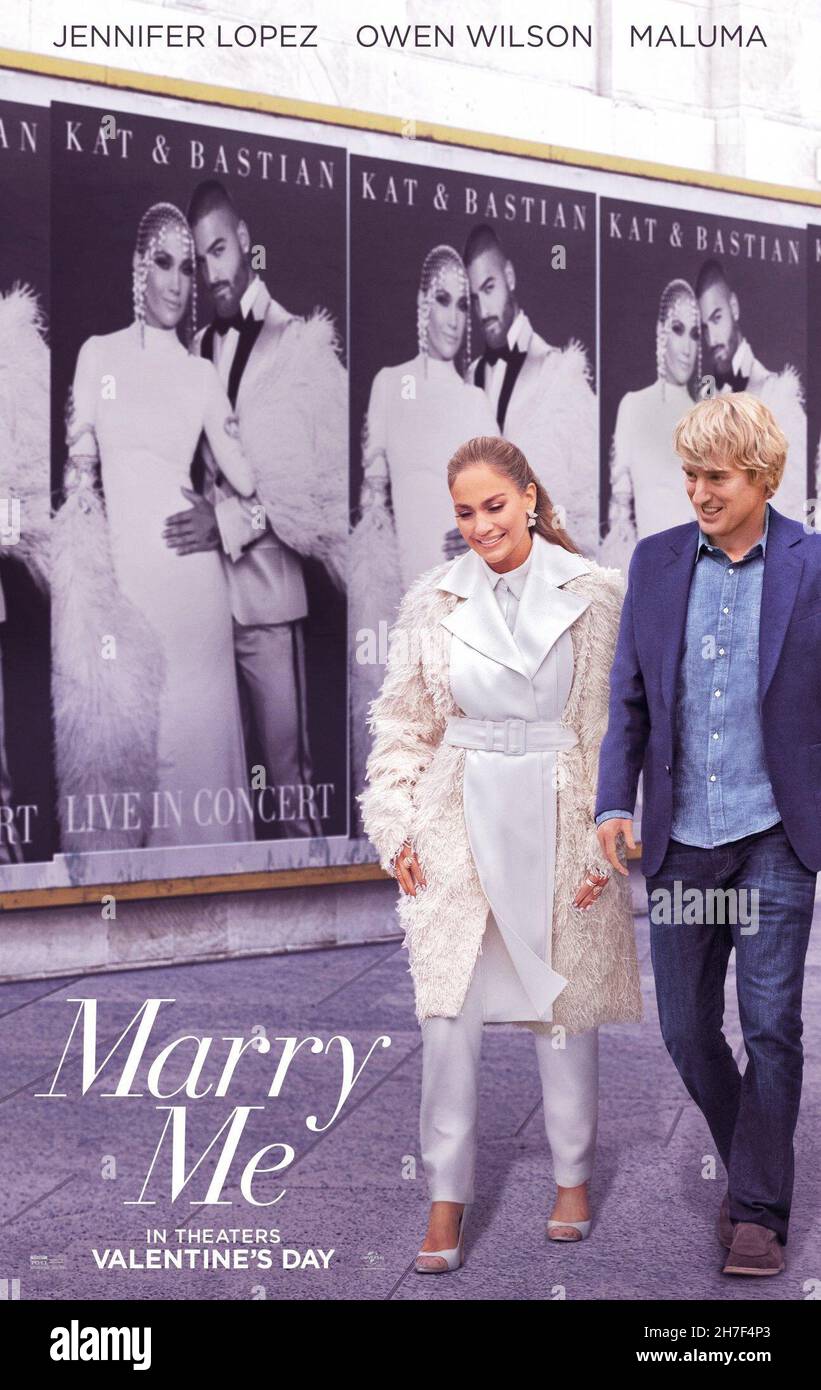 MARRY ME, US poster, from left: Jennifer Lopez, Owen Wilson, 2022 ...
