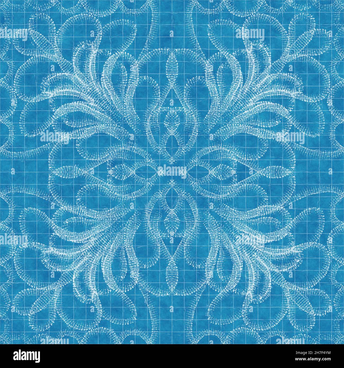 Seamless bright blue blueprint pattern for textile and print Stock ...