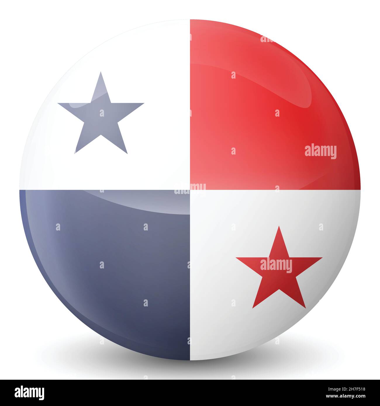 Glass light ball with flag of Panama. Round sphere, template icon ...